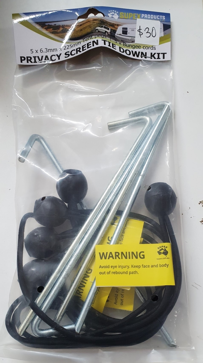 SUPEX Privacy Screen Tie Down Kit – Caravan City Sales – Parts Sales